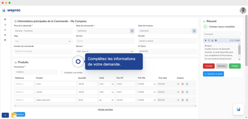 Les étapes clés du processus de passation d’une commande